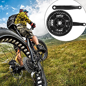 Tbest Bike Crankset, High Carbon Steel Crankset Crank 24-34-42T with Chains Cover for Mountain Bike 42/34/24 Crankset Crankset Bike 170