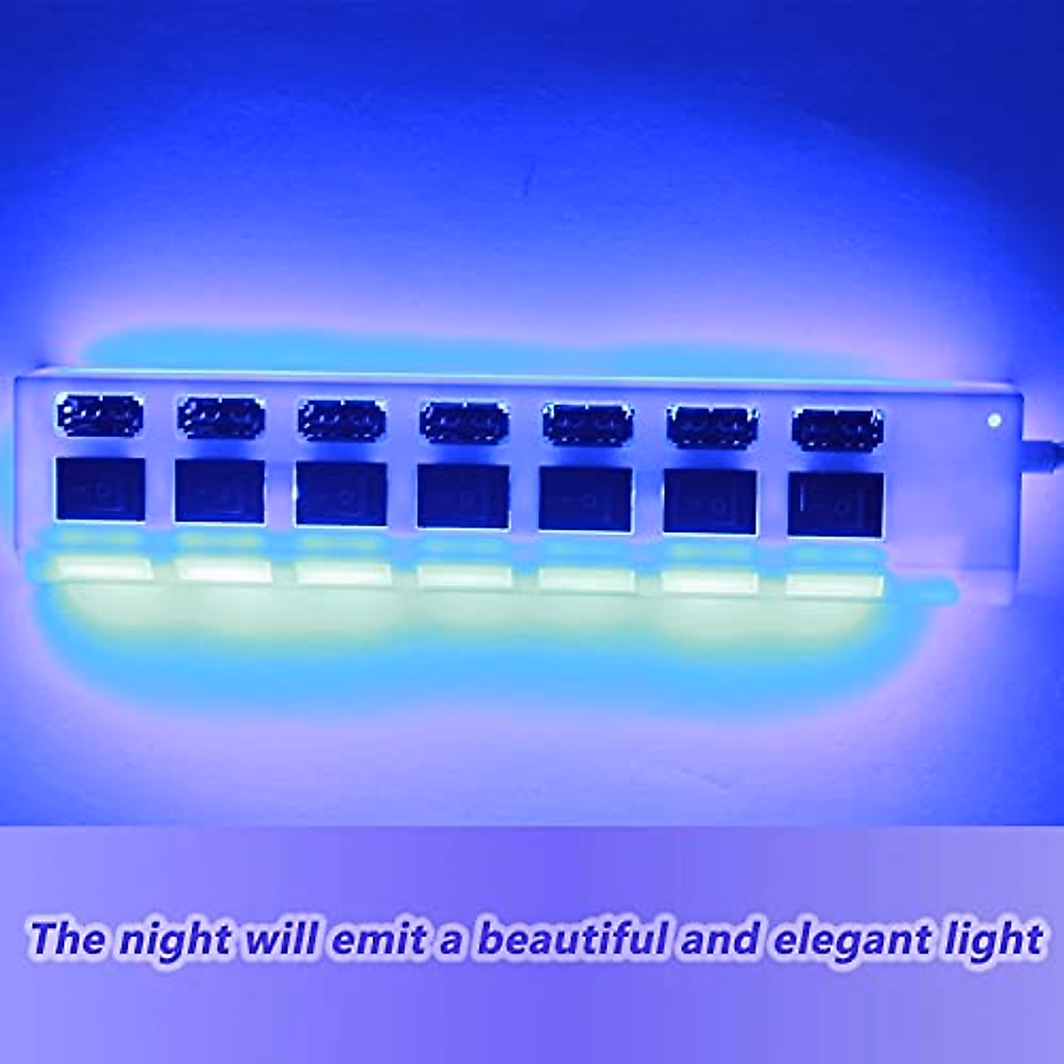 CUJUX USB Power Adapter 7 Port Multiple Expander 2.0 USB Hub with Switch for PC Multi-Interface (Color : Black)