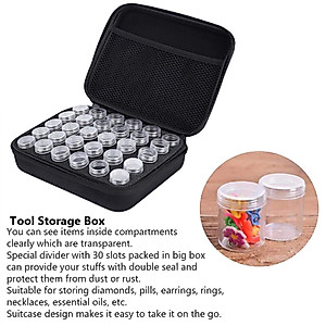 Joyzan Embroidery Diamond Storage Box, 30 Slots Compartments Clearly Double Seal Painting Storage Containers Case Organizer for DIY Art Craft Nail Diamonds Bead (Black)