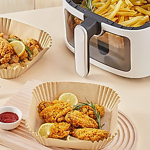 Air Fryer Parchment Paper,100PCS Square Air Fryer Disposable Paper Liner,Non-Stick Air Fryer Protectors Baking Paper (7.9inch-100pcs)