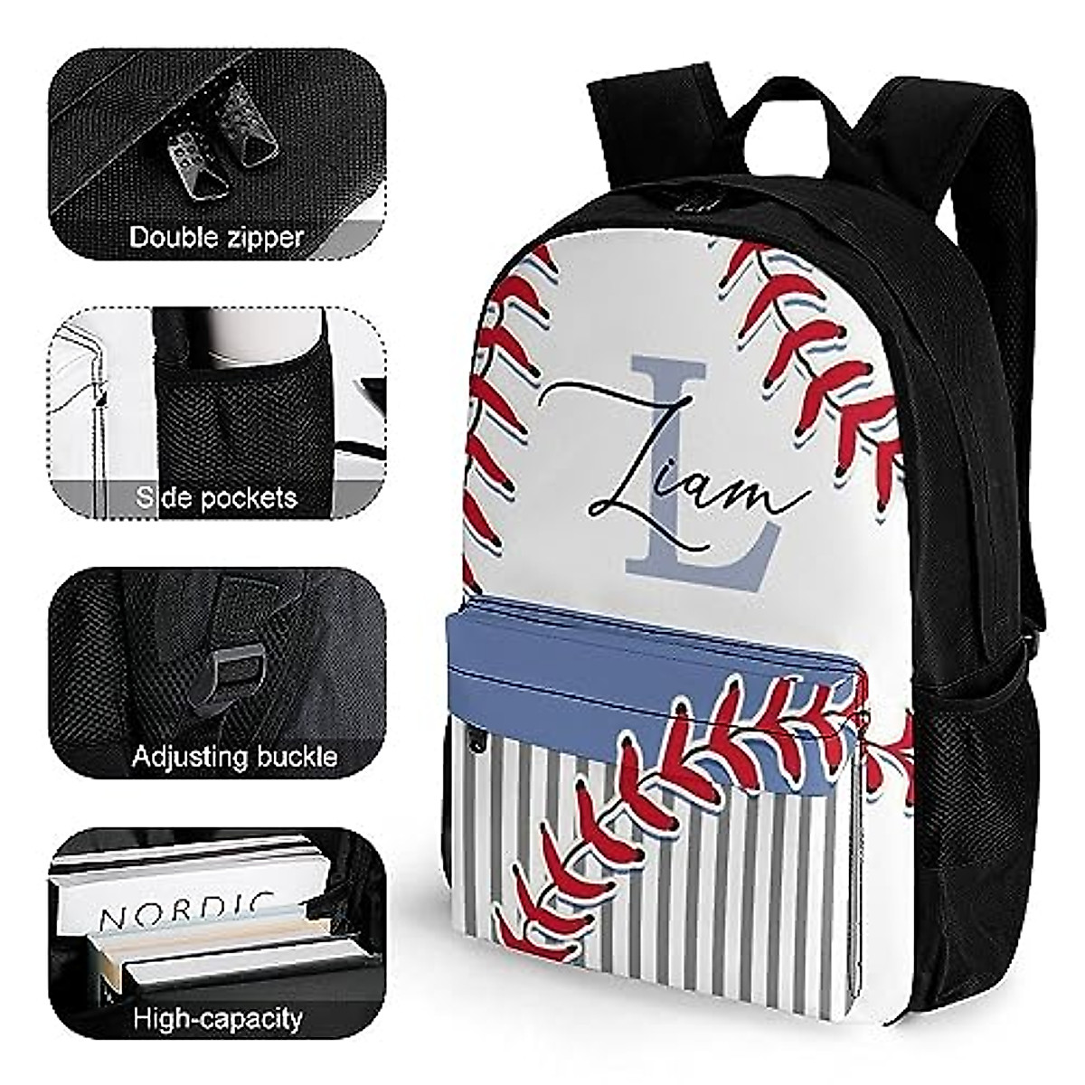 Custom Backpack Personalized Backpack With Add Your Name/Text,Casual Shoulder Bag Customize Travel Laptop Backpack for Men