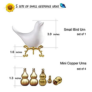 Bird urn Small Urns for Human Ashes - Cremation Keepsakes for Ashes- Mini Urns for Human Ashes-Decorative Urns (Set of 5)