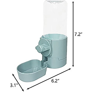 Rabbit Water Bottle 17 OZ Bunny Hanging Water Fountain Automatic Guinea Pig Water Dispenser No Leak Drinking Feeder for Bunny Chinchilla Hamsters Cat Dog Small Animals (Blue)