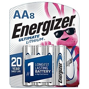 Energizer 06282 - AA Cell 1.5 Volt Ultimate Lithium Battery (8 Pack) (L91SBP-8 Ultimate Lithium AA-8PK)