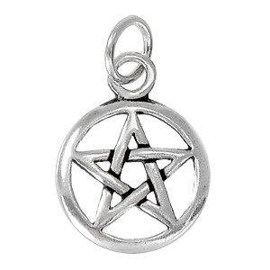 Moonlight Mysteries Sterling Silver Tiny Open Pentacle Pentagram Charm