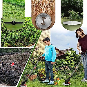 Weed Wacker Battery Powered 21V Battery Operated Weed Eater with 17 Blade Cordless Weed Trimmer for Yard Lawn and Garden