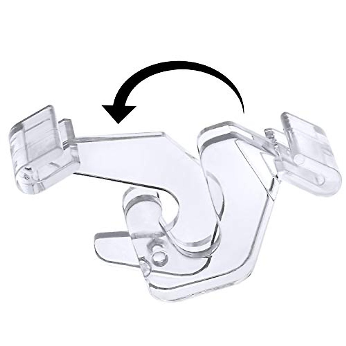 GlossyEnd Pack of 100 - Crystal Clear Hinged Polycarbonate Ceiling Hooks for Drop-Ceiling T-Bars, Holds up to 15 lbs. 1" W x 1 ½"H