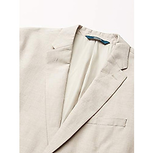 Perry Ellis Big & Tall Suit Jacket Men's Big, Natural Linen Herringbone, 46 Long (Tall)