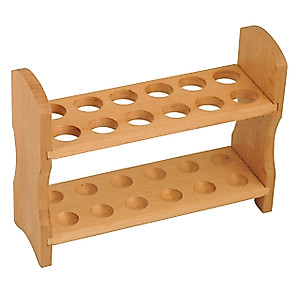 EISCO Test Tube Rack, 9 Inch - 12 Tube Capacity - Wooden, Beechwood