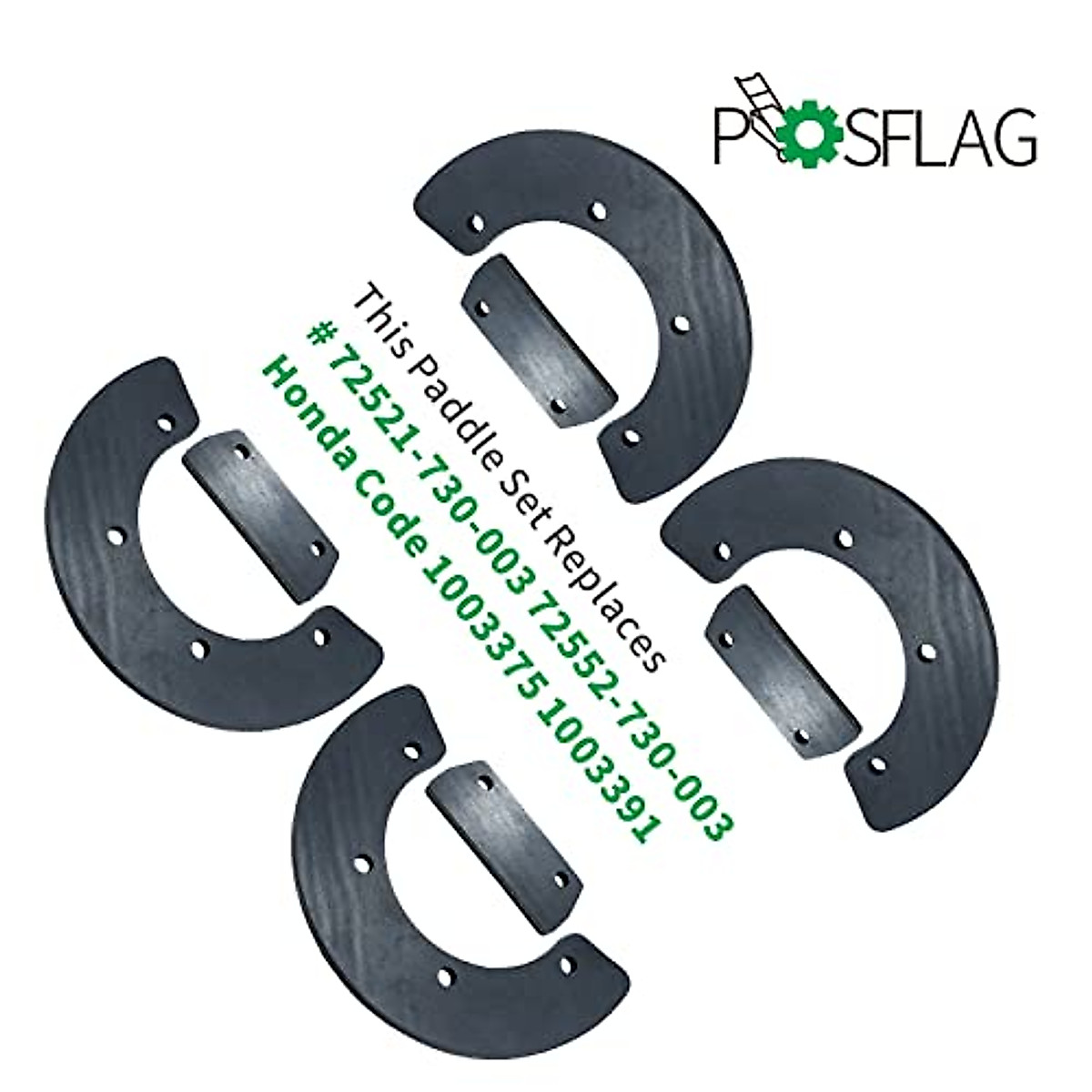 POSFLAG HS35 Snowblower Paddles with Hardware Kit Replaces Honda 72521-730-003, 72552-730-003, 1003375, 1003391 for Honda HS35 A Snow Blowers, Honda HS35 Snowblower Parts, Honda HS35 Paddles