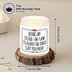 Afterprints Sister in Law Gifts, Unique Candle Gift for Sister in Law, Funny Gift for Sister in Law On Birthday Christmas Thanksgiving, Scented Candles Present