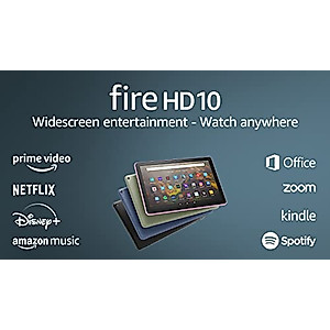 Fire HD 10 tablet, 10.1", 1080p Full HD, 32 GB, latest model (2021 release), Olive, without lockscreen ads