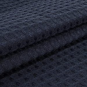 Voguease Shower Curtain with Snap-in Liner - Hotel Grade Waffle Weave Fabric, Machine Washable - 71" W x 74" L, Navy Blue