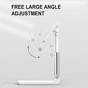 ChashenHa-Cell Phone Stand，Desktop Phone Stand ，Portable Folding Phone Stand, Foldable and Angle-Adjustable Height-elevating Holder, Suitable for All Smartphones and iPhones，（White）-2