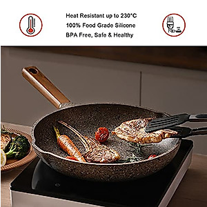 4 Pack Silicone Kitchen Cooking Tongs Set, Stainless Steel Nonstick Food Tong with BPA Free Silicone Tips for Serving Pasta Spaghetti Steak Pie Pizza Salad Vegetable Fruit Grilling BBQ Buffet 9" & 12"