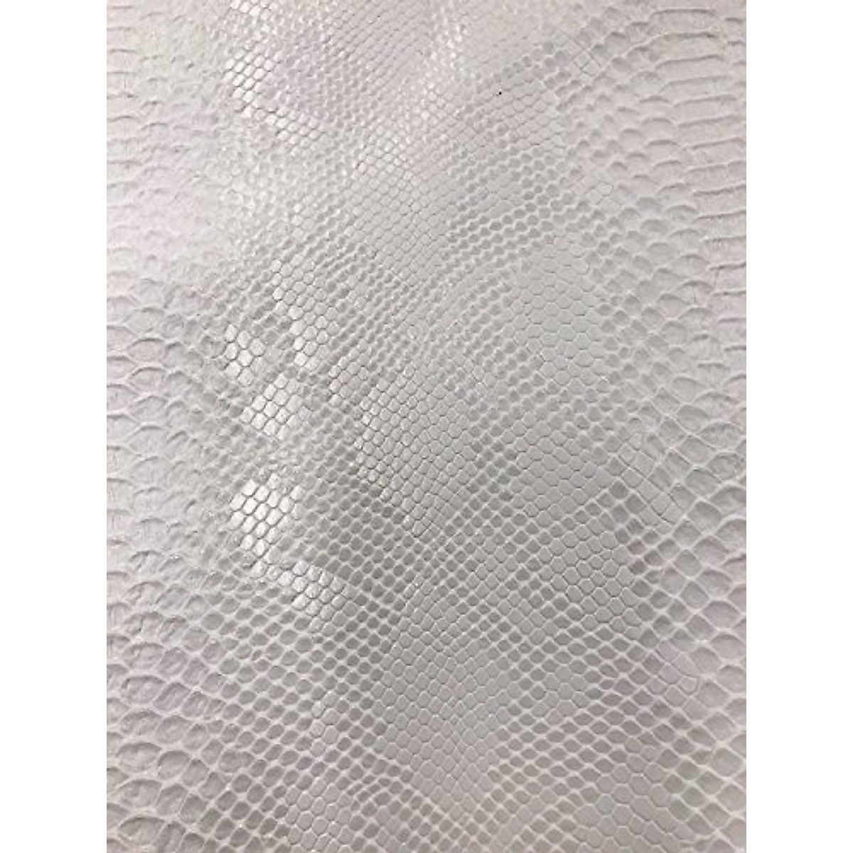 New Creations Fabric & Foam Inc, 54" Wide Faux Viper Snake Skin Vinyl-Faux Leather-3D Scales Fabric by The Yard, White
