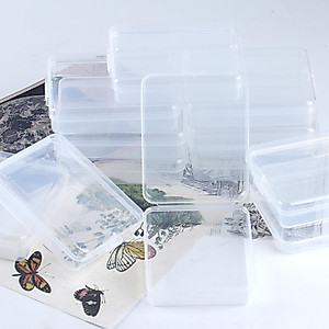 XhjzgcTech 12 Pcs Mini Clear Plastic Beads Storage Containers Box with Hinged Lid for Jewelry Beads Crayon Accessories Craft Organizers and Storage Boxes
