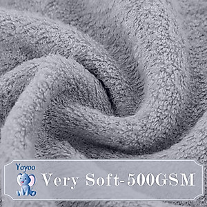 YOYOO Premium Baby Bath Towel – Viscose Derived from Bamboo, Baby Hooded Towels - Newborn Essential Cute Grey Little Elephant -Perfect Baby Registry Gifts for Boy Girl