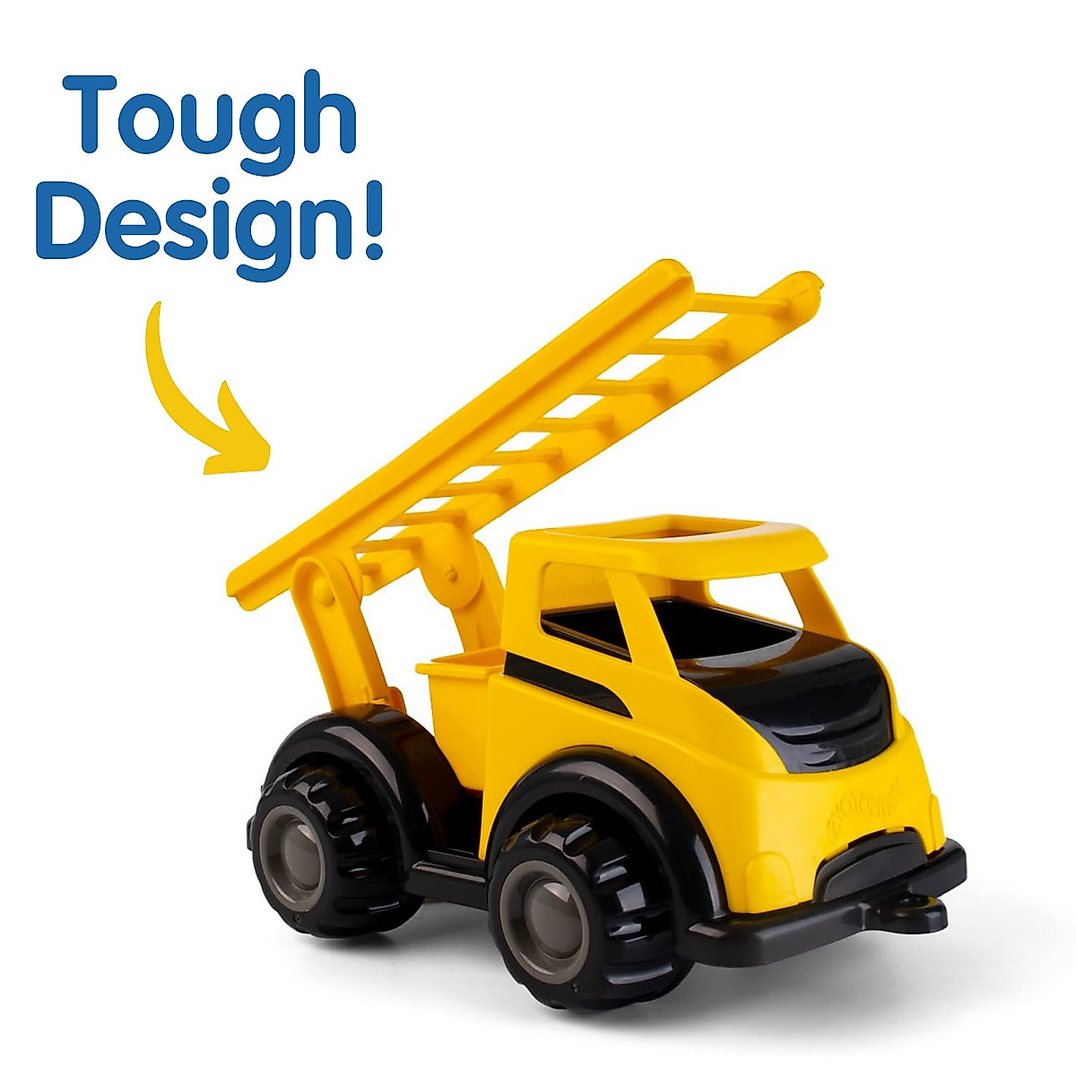 VIKINGTOYS Viking Toys Mighty Construction Fire Truck - Heavy-Duty Toy Emergency Vehicle | Durable, Non-Toxic, Dishwasher-Safe | for Kids Ages 1-5 Years