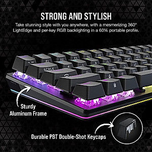 Corsair K70 PRO MINI WIRELESS 60% (CH-9189014-NA) Mechanical CHERRY MX Speed Switch Keyboard with RGB Backlighting - Black (Renewed)