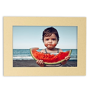 8.5x11 Mat Bevel Cut for 5x7 Photos - Acid Free Tan Precut Matboard - for Pictures, Photos, Framing - 4-ply Thickness