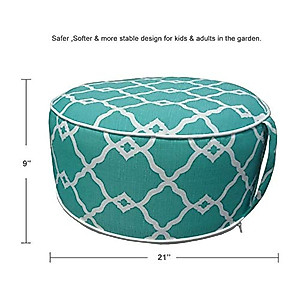 Inflatable Ottoman footrest Stool with Portable air Pump and Storage Bag or Pouch Used for Outdoor or Indoor Travel Portable Camping Backyard Patio Garden Home Yoga footrest Stool (Turquoise)