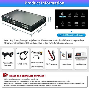 Road Top Wireless Carplay Retrofit Kit Decoder for Mercedes Benz NTG5.0 C Class W205 GLC 2015-2018 Year Car, Support Wireless Android Auto, Mirrorlink, Reverse Camera