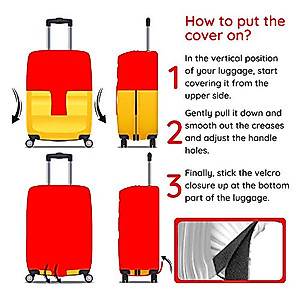 Luggage Cover Suitcase Protector Fits 19-33 Inch TSA Approved Travel Suitcase Cover Washable Dustproof Anti-Scratch (M (22-26 inch), Pattern)
