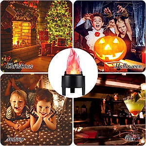 Electronic LED Fake Fire Flame Simulated Flame Effect Light No Heat Base Support Halloween Artificial Flame 3D Campfire Centerpiece for Christmas, Festival Night Clubs (3D Triangle Flame)