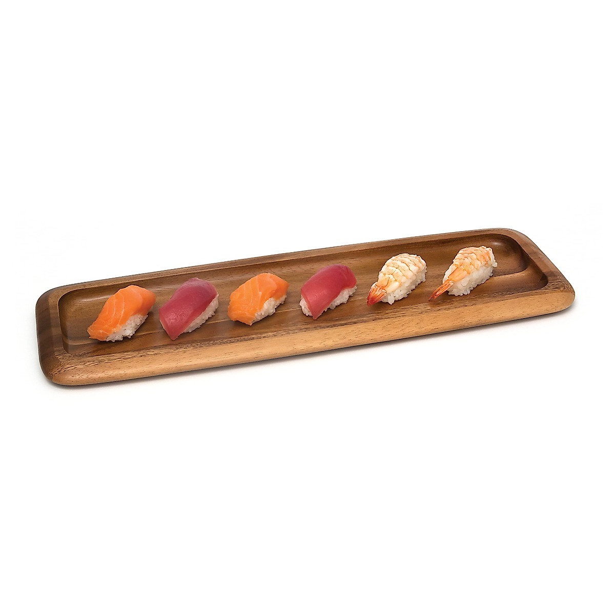 Lipper International Acacia Narrow Serving Tray for Sushi or Cheese, 18.25" x 6.13" x 0.75"