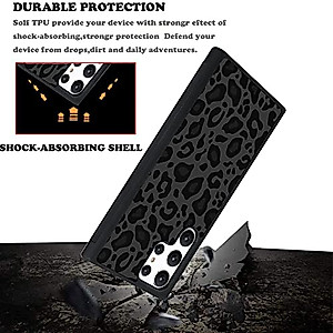 KANGHAR Case Compatible with Galaxy S22 Ultra,Black Leopard Design,Tire Texture Non-Slip +Shockproof Rugged TPU Protective Case for Samsung Galaxy S22 Ultra(2021) Leopard Pattern