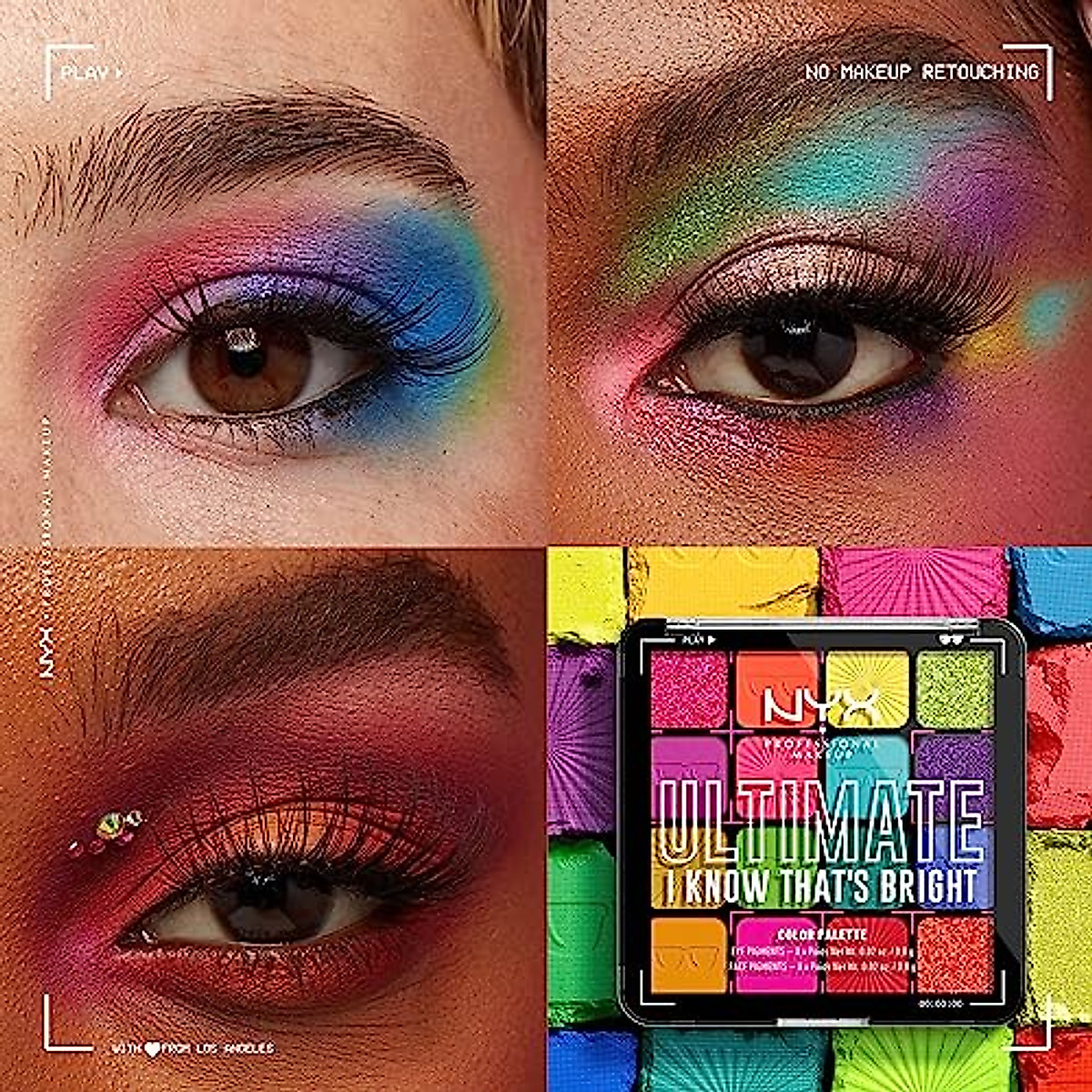 NYX PROFESSIONAL MAKEUP Ultimate Shadow Palette, Eyeshadow Palette - Brights