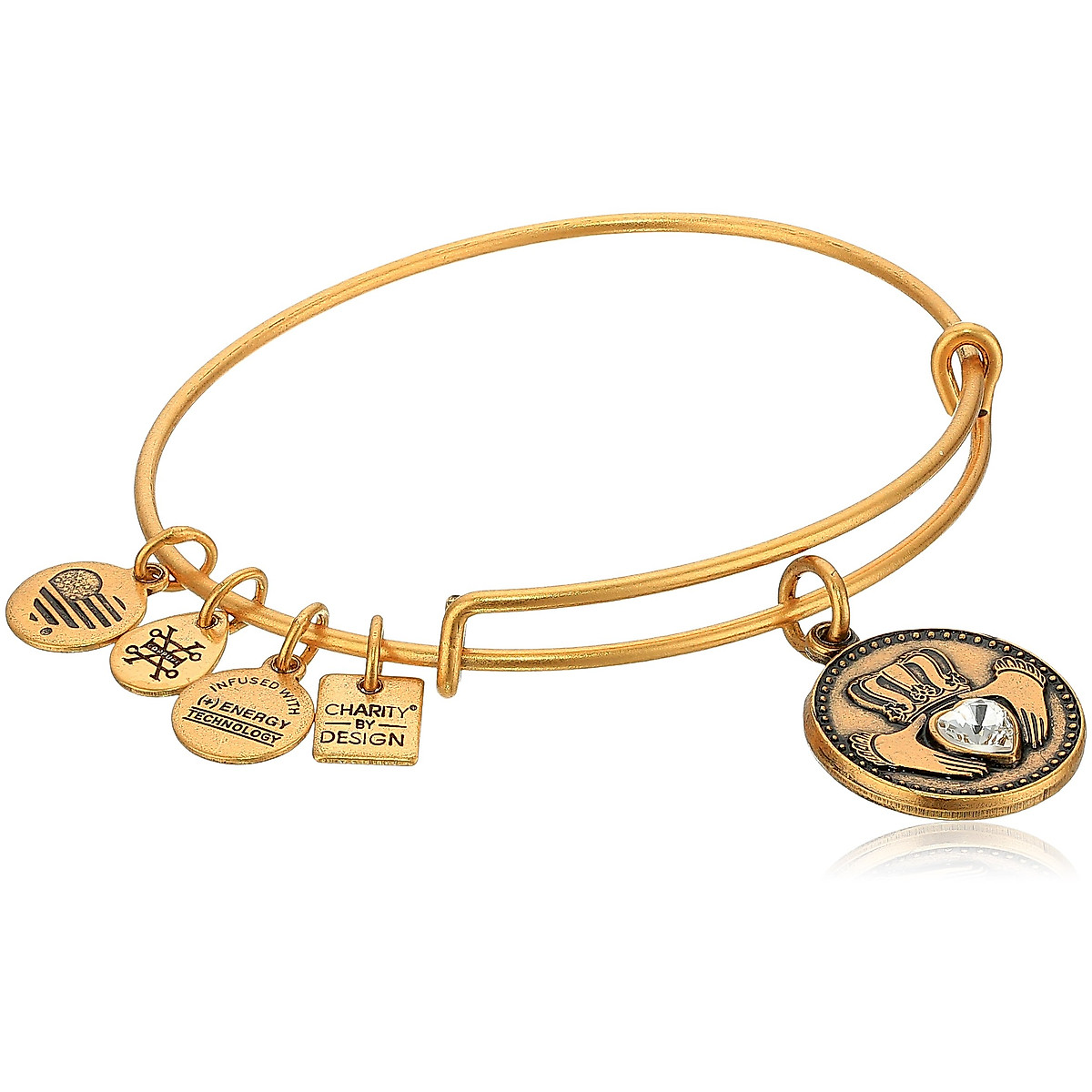 Alex and Ani Claddagh Rafaelian Gold Bangle Bracelet