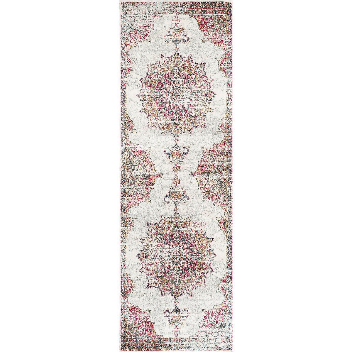 nuLOOM Tabitha Vintage Medallion Runner Rug, 2' 8" x 12', Pink