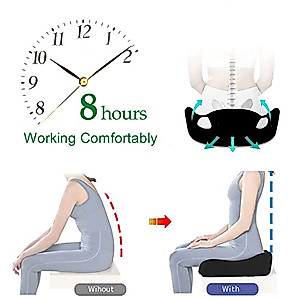 Homuno Seat Cushions for Office Chair Pressure Relief Seat Cushion for Long Sitting Hours on Office/Home Chair, Car, Wheelchair Pain Relief Pad (Black)…