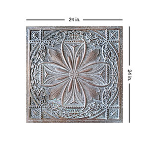 From Plain To Beautiful In Hours DCT10 Milan PVC 2' x 2' Lay-in or Glue-up Ceiling Tile (Covers / 40 sq.ft), Weathered Copper, 10 Piece