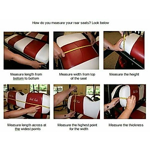 Custom Deluxe Golf Cart Seat Covers- Staple On (White w Red Carbon Fiber Stripes) (Club Car Precedent (Front & Rear Set))