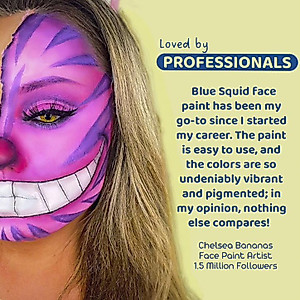 Blue Squid PRO Face Paint - Professional Water Based Single Cake Facepaint & Body Paints - SFX Makeup, Kids Adults Face Painting for Costume, Halloween, Cosplay - Metallic Silver 30g / 1oz