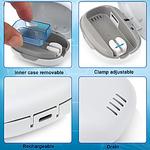 NewWay Mini Toothbrush Sanitizer Cover Rechargeable Travel Toothbrush Case with Holder for Houshold and Traving or Business Trip White