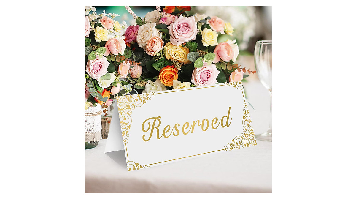 Elegant Gold Reserved Table Signs - 18 Pack for Events
