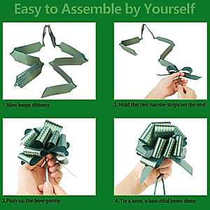 PintreeLand 24PCS Christmas Wrap Pull Bows with Ribbon 5” Wide Wrapping Accessory for Xmas Present, Gift, Florist, Bouquet, Basket(24 PCS)