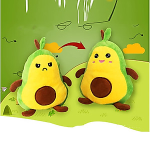 OUKEYI Avocado Plushie Toy Figure Stuffed Toy Double-Sided Mood Plushie Yellow and Green