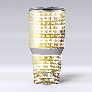 Design Skinz Golden Greek Pattern - Skin Decal Vinyl Wrap Kit Compatible with The Yeti Rambler Cooler Tumbler Cups