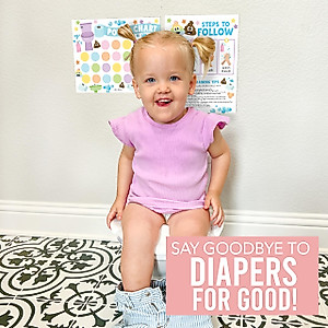 Hadley Designs Doodle Sticker Chart for Kids Potty Training Chart for Toddlers Boys - Potty Training Chart for Girls with Stickers, Potty Chart for Boys with Stickers