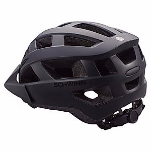 Schwinn Halcyon ERT Bike Helmet for Youth Boys Girls, Ages 8 to 14, Can Fit Head Circumference 54-58 cm, 19 Vents, Removeable Visor, Adjustable Fit, Medium Black