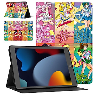 Cute Tablet Case for Samsung Galaxy Tab S7 FE/S8 Plus 2022/S7 Plus Case 12.4 Inch, Anime Cartoon Pattern Design Cases for Women, PU Leather Folio Back Cover Funda for SM-X800 X806 T970 T975, Comics 2