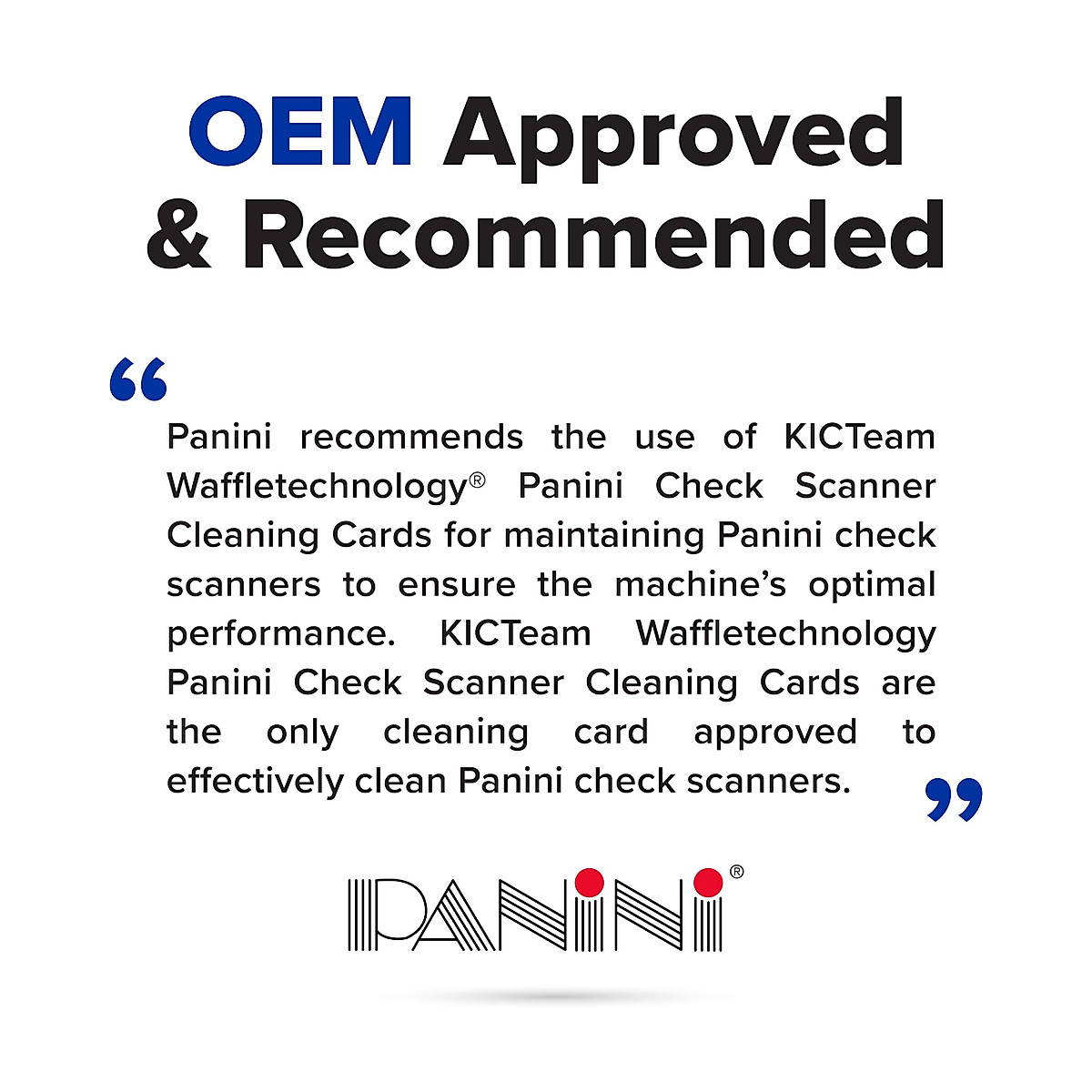 Panini Check Scanner Cleaning Cards featuring Waffletechnology (15 cards)