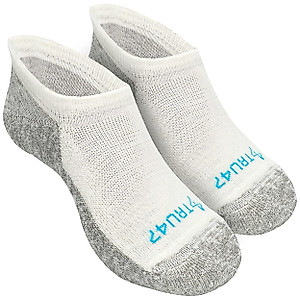 TRU47 Grounding & Earthing Products | No Show Grounding Socks | Silver Infused Socks | Breathable Socks Made With 99.99% Pure Silver Thread and Merino Wool (XL, No Show)