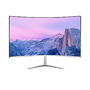 YILANJUN Monitor, Display, 24/27/28/32 Inch Curved/Straight Screen 60/75/144/240 Hz White/Black-red/Black (Multiple Specifications), for Internet Cafes, Living Rooms, Offices