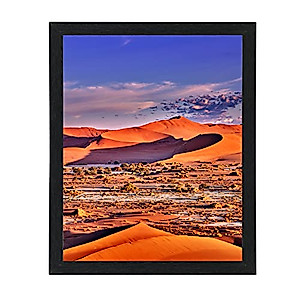 HUKONHEP 13x17 Black Picture Frames, Composite Wood Frame with Plexiglass, Horizontal and Vertical for Wall Mounting